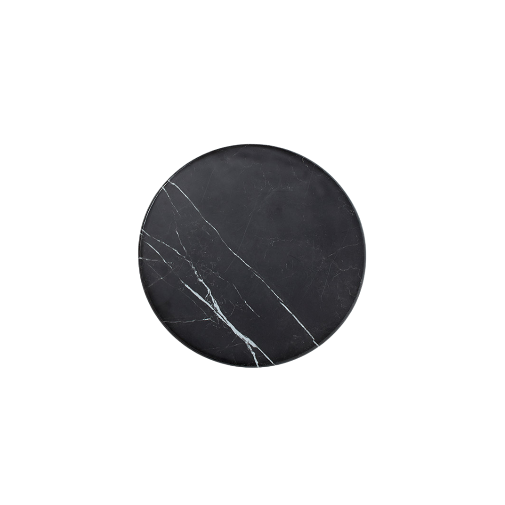SERV BOARD, MEL, RD., BLK MARBLE, 17-1/4″ DIA. X 1-1/H – 8" – Tzanet