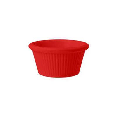 RAMEKIN FLUTED LINED TEXTURE MELAMINE RED – 2 OZ, 59 ML – Tzanet