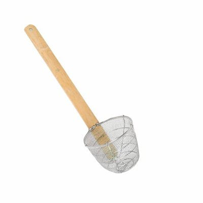 SKIMMER, NOODLE WIRE MESH (5-1/2" X 4-1/4") W/BAMBOO HANDLE 19" – Tzanet